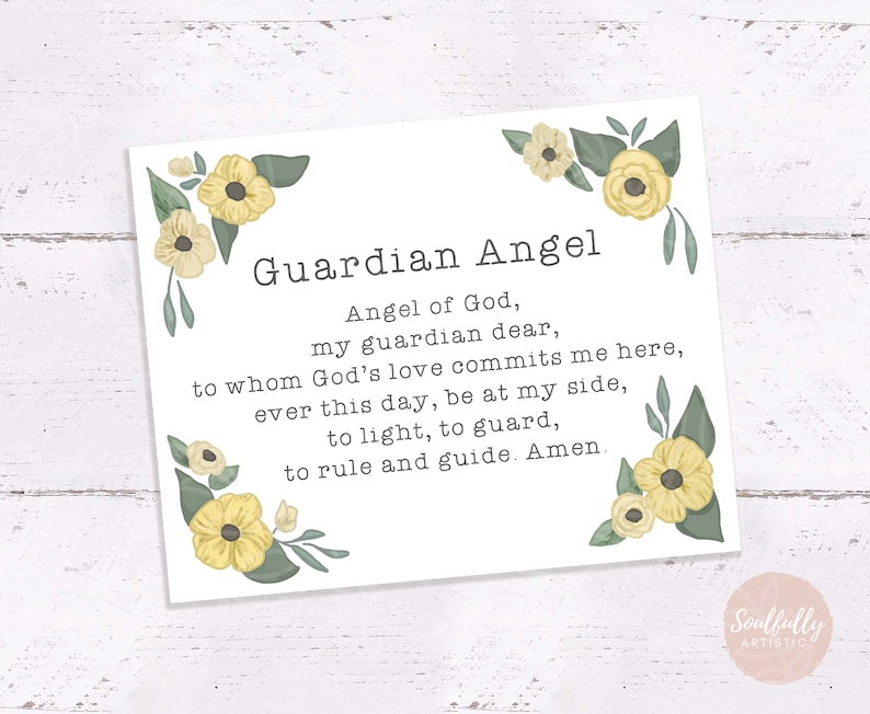 Guardian Angel Prayer Card • Printable Prayer Card, Catholic Prayers ...