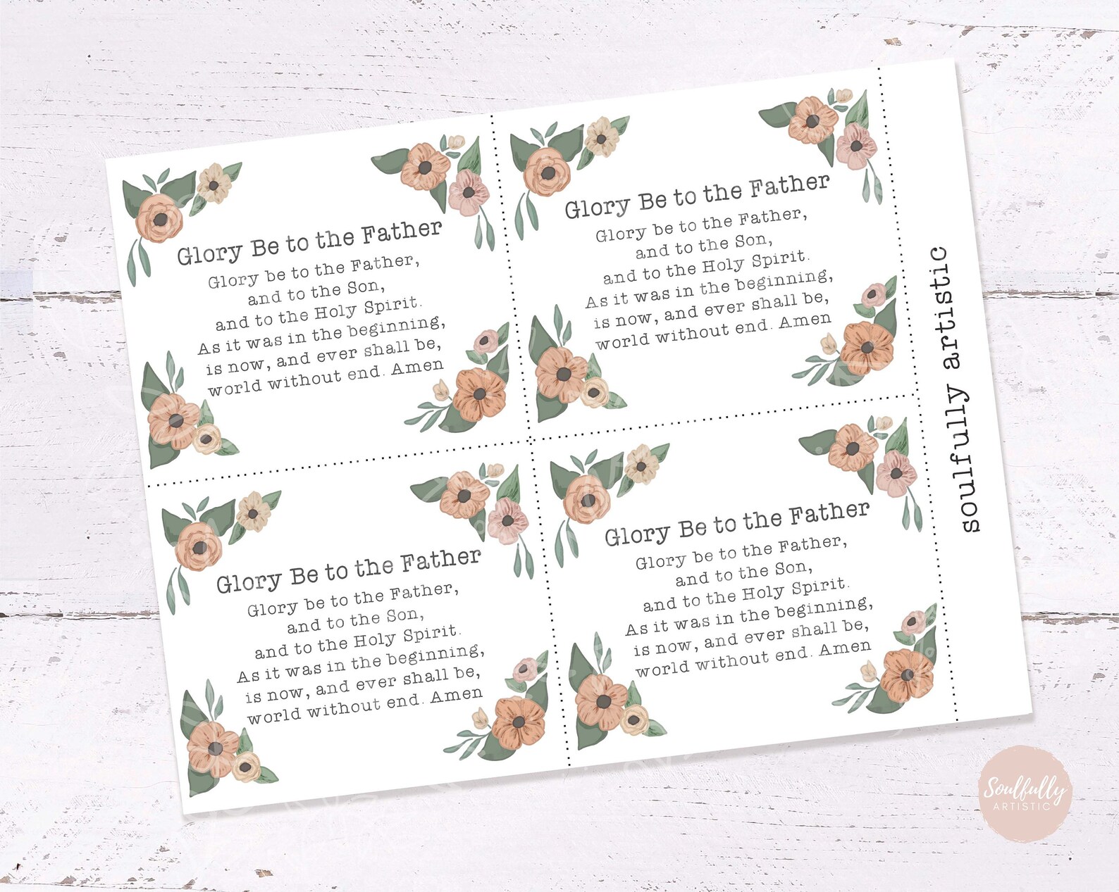 Glory Be Prayer Card • Printable Prayer Card, Catholic Prayers ...