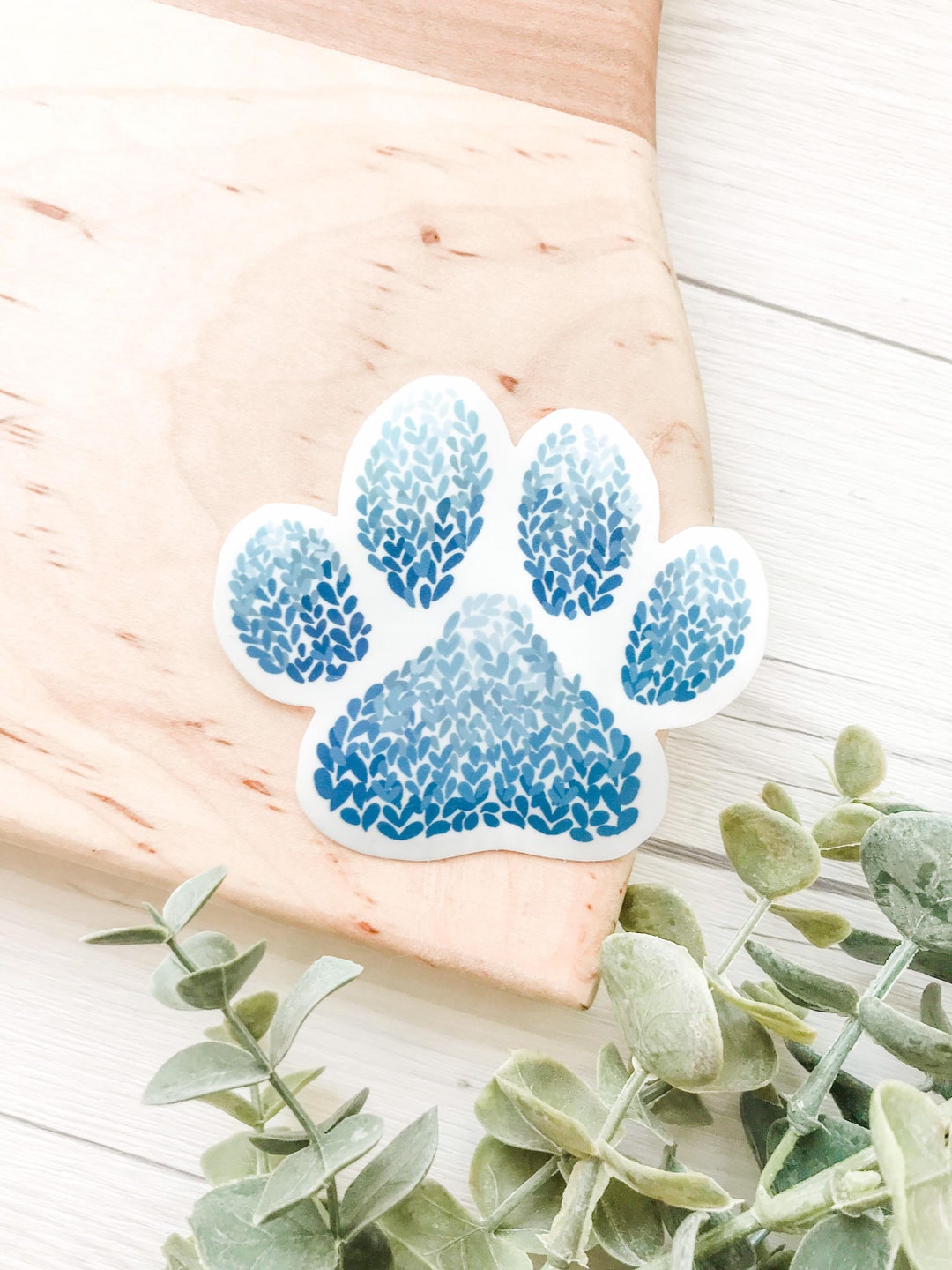 PAW PRINT STICKER • Waterproof Stickers, Dog Print Stickers, Floral Pet ...