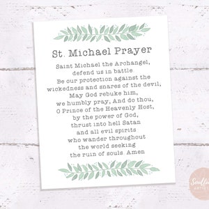 St. Michael Prayer Card • Printable Prayer Card, Catholic Prayers ...