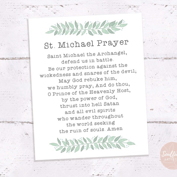 St. Michael Printable Prayer Card - Etsy