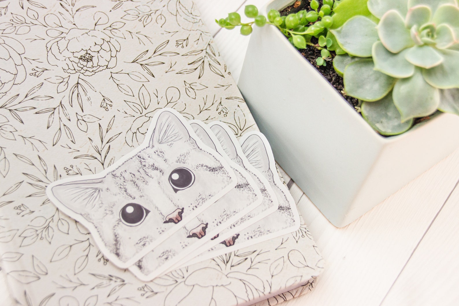 GREY CAT STICKER Waterproof Sticker Kitten Stickers - Etsy New Zealand