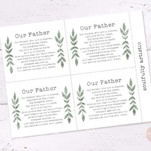 Our Father Prayer Card • Printable Prayer Card, Catholic Prayers ...