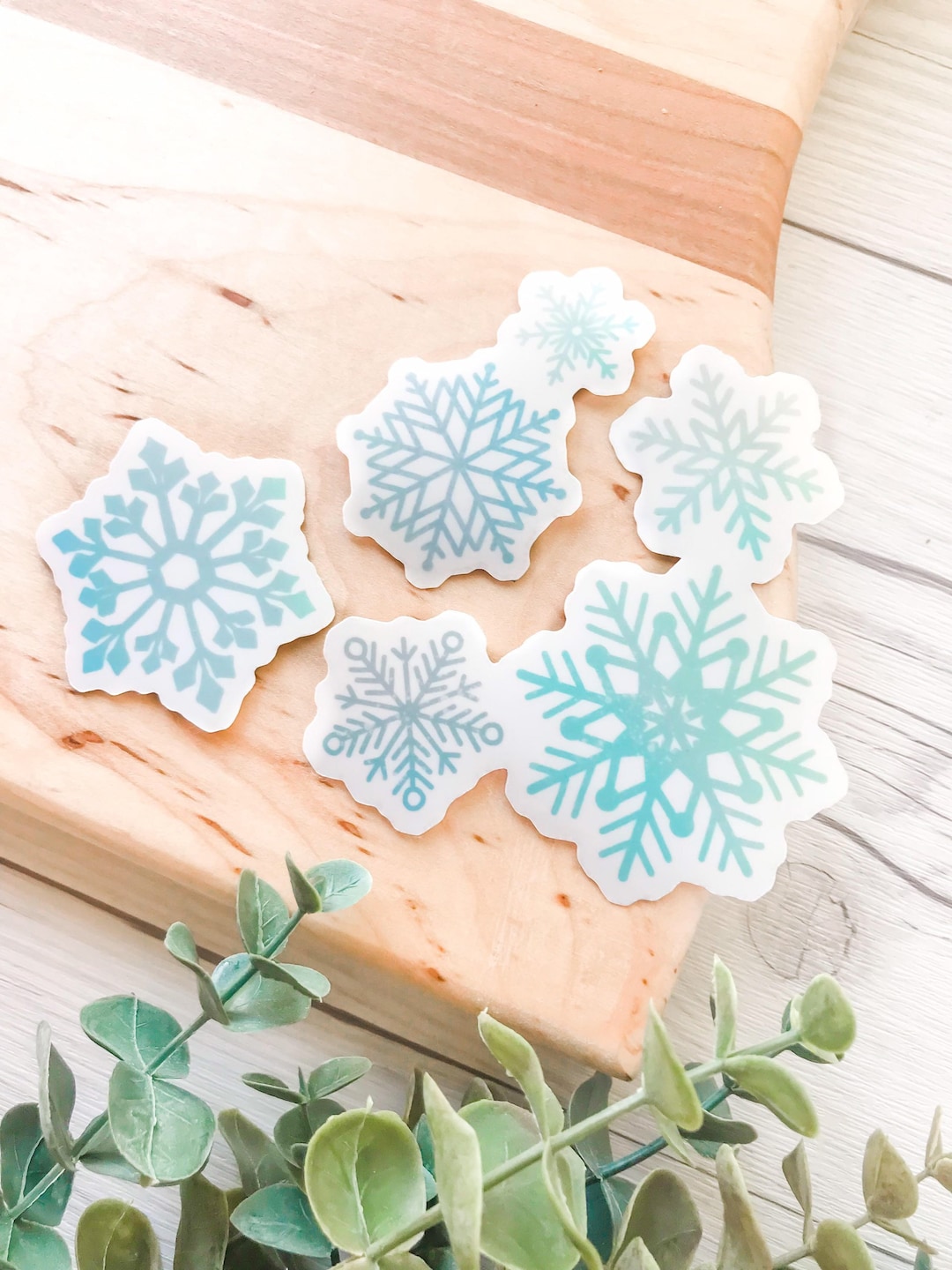 SNOWFLAKE STICKERS • Waterproof Stickers, Blue Snowflake Stickers, Snow ...