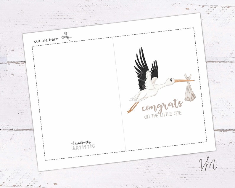 Congrats on the Little One, Stork With Baby Card • Cards for New Mamas ...