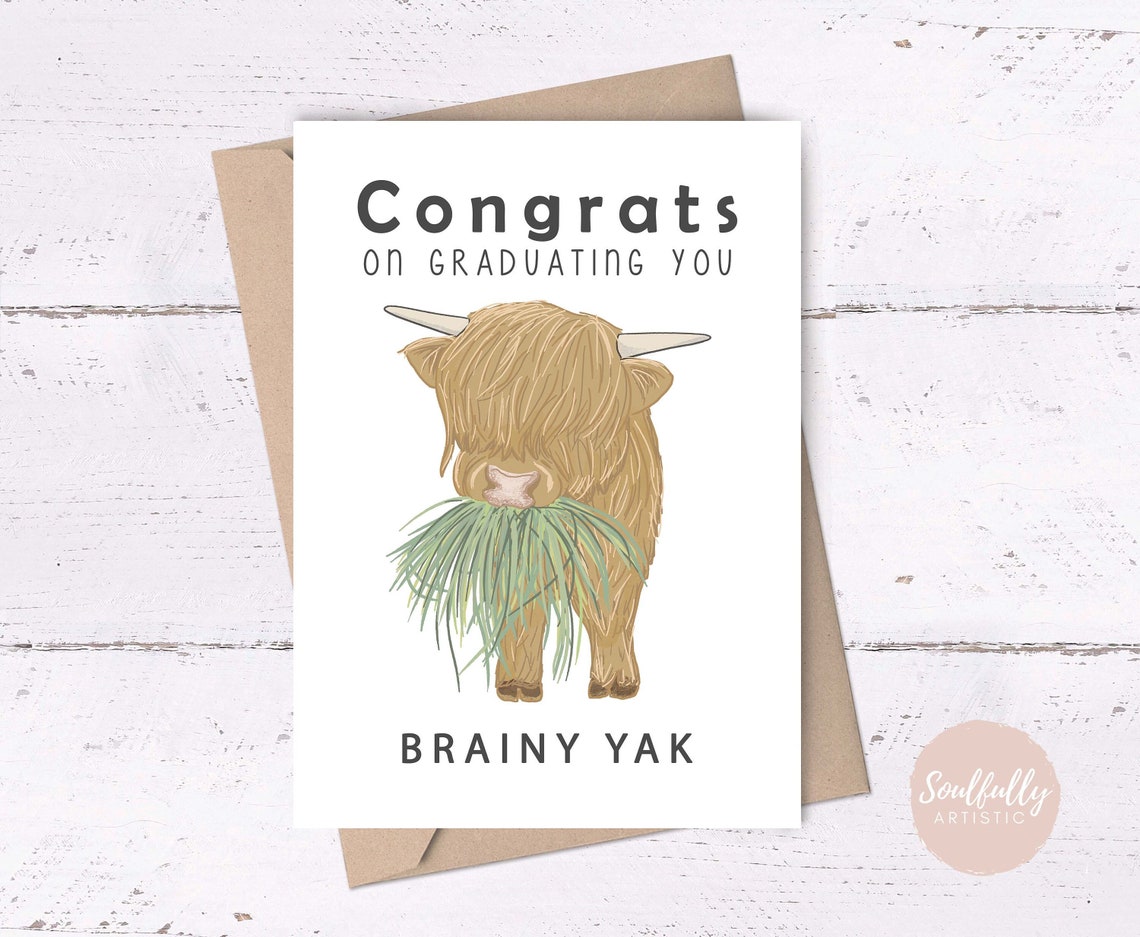 Congrats on Graduating You Brainy Yak Printable Graduation - Etsy