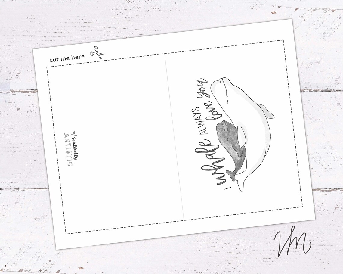 I Whale Always Love You Whale Card Printable Greeting Card - Etsy