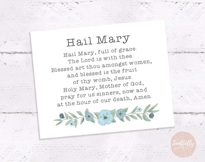 Printable Prayer Cards, Hail Mary, Our Father, Glory Be, Catholic Holy ...