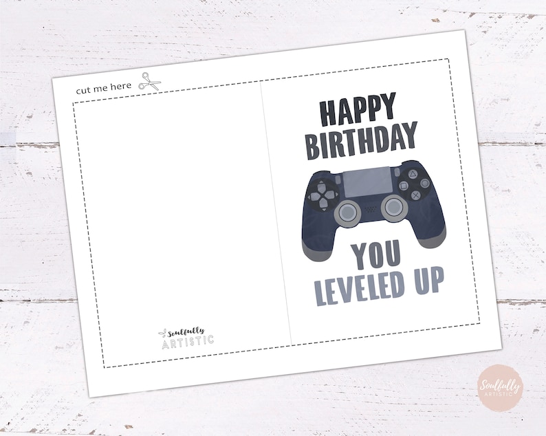 Happy Birthday You Leveled up Card Printable Birthday Card - Etsy