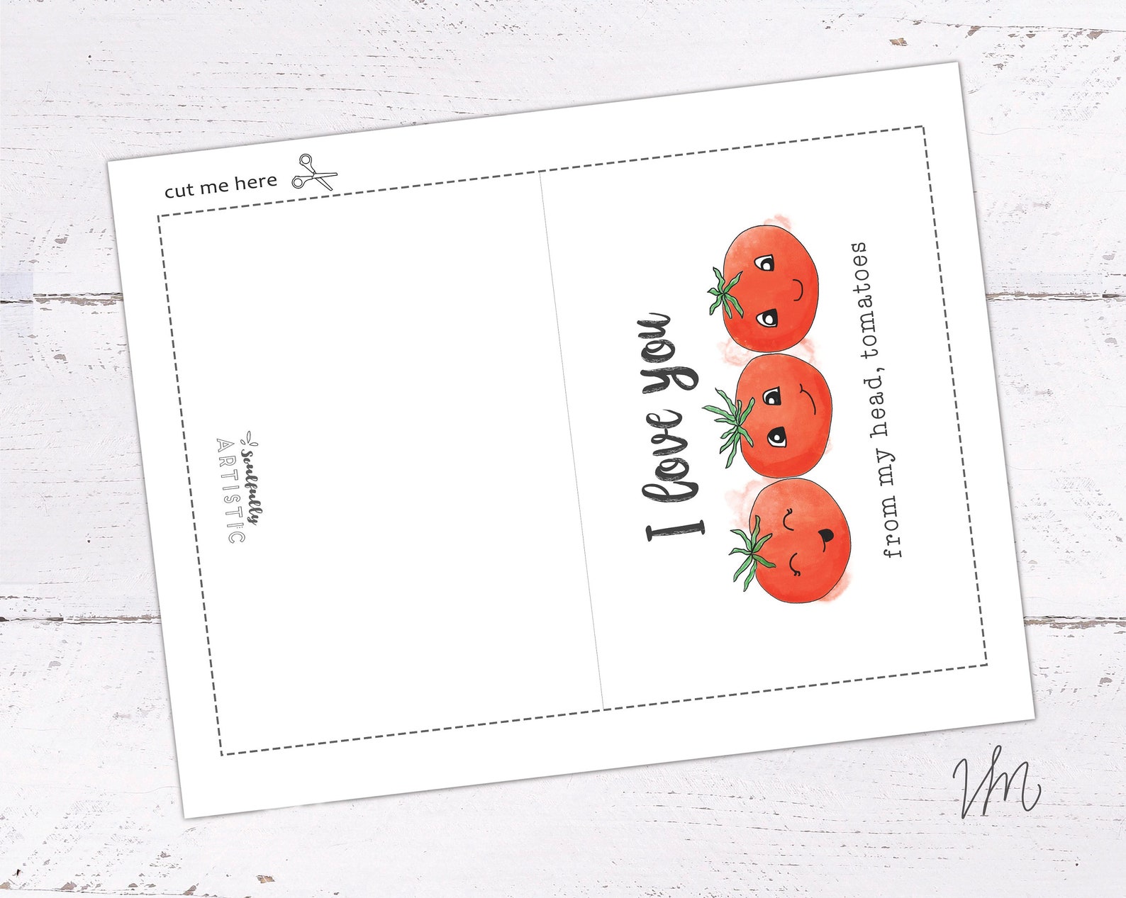 I Love You Tomato Card Puny Printable Cards Cute Vegetable - Etsy