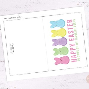 Happy Easter, Marshmallow Peeps Card • Printable Easter Card, Puny ...