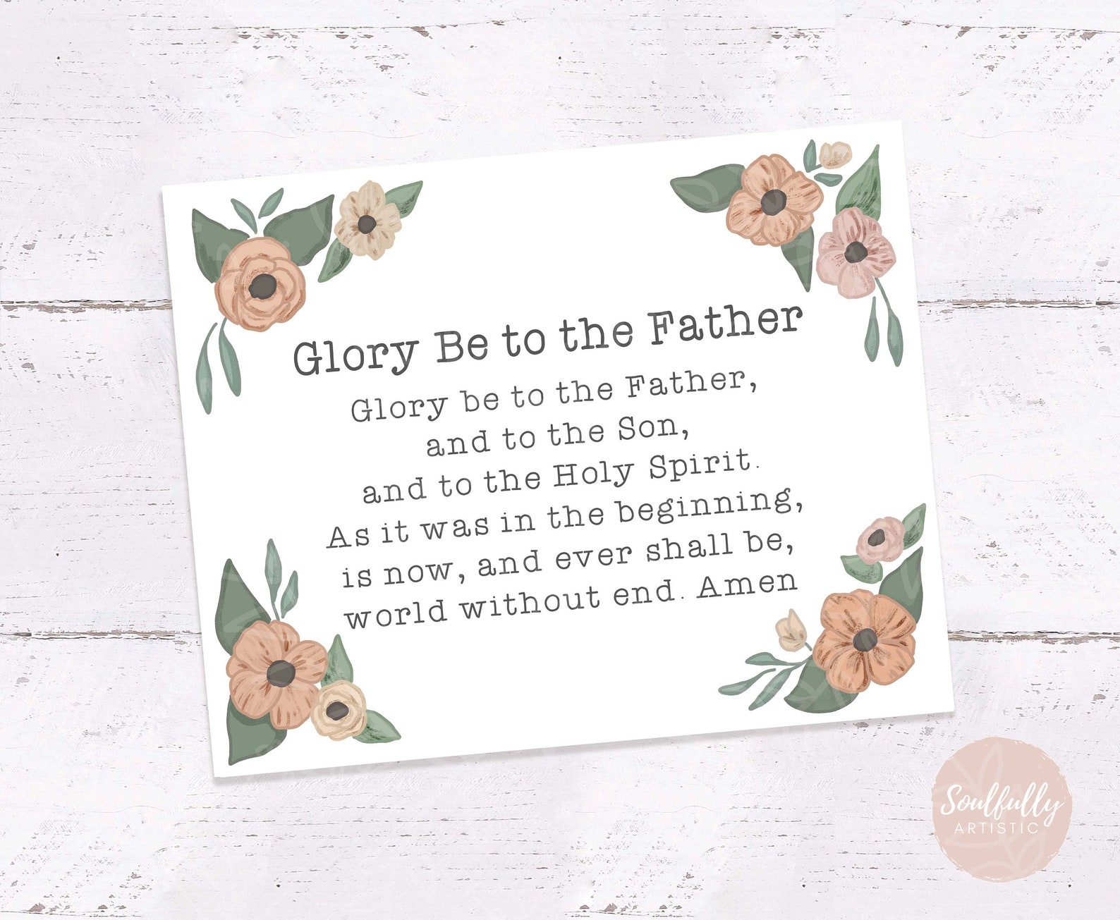 Glory Be Prayer Card • Printable Prayer Card, Catholic Prayers ...
