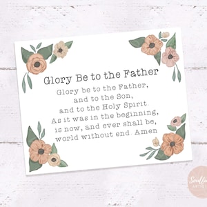 Glory Be Prayer Card • Printable Prayer Card, Catholic Prayers ...