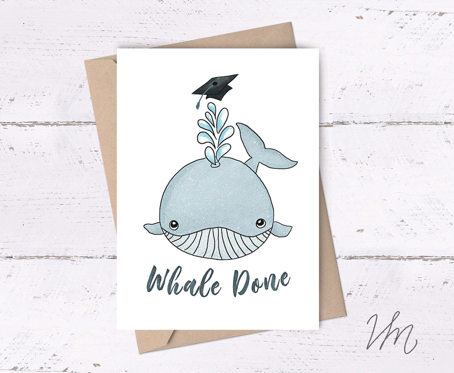 Whale Done Graduation Card Encouragement Card Printable - Etsy