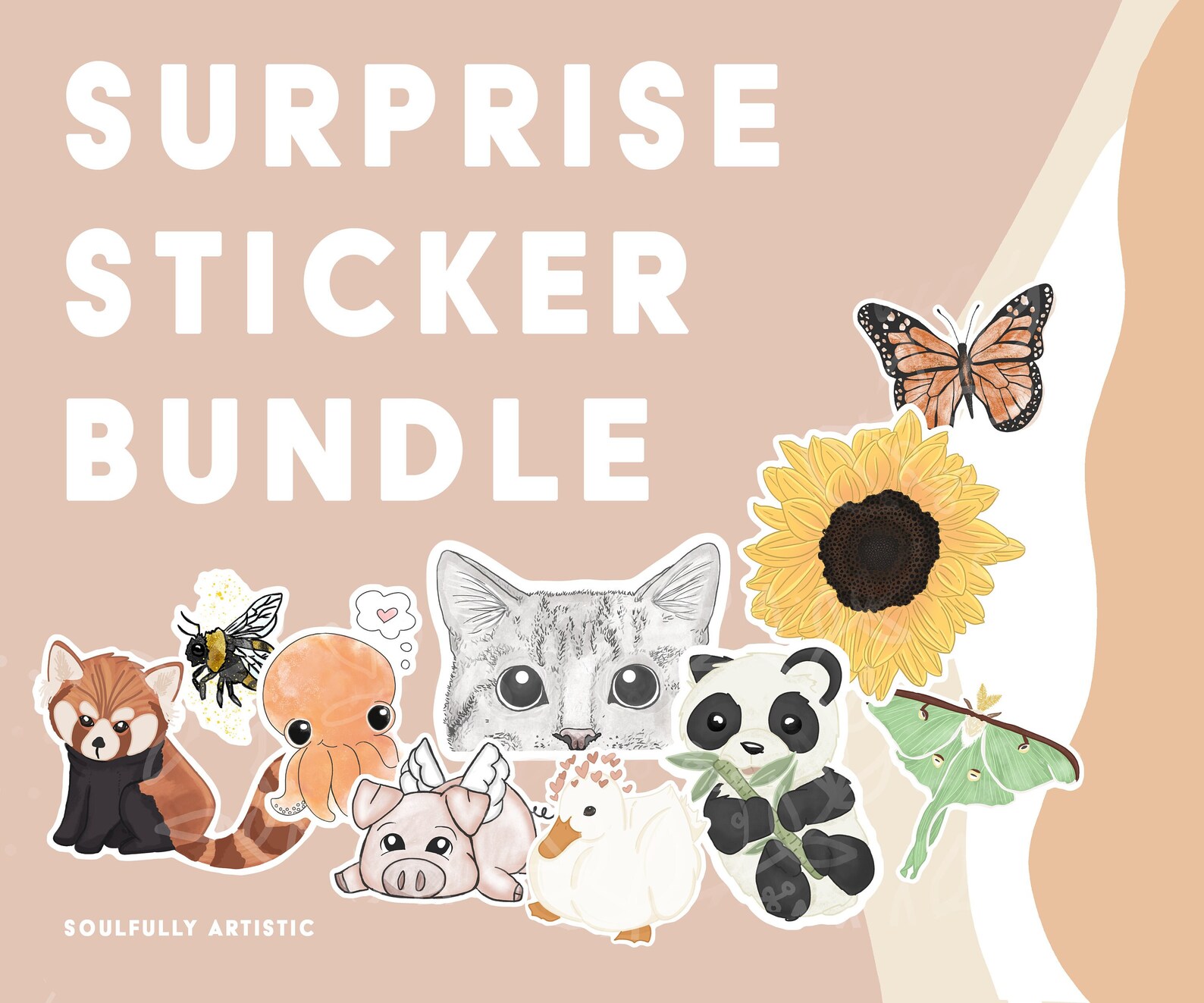 SURPRISE STICKER BUNDLE Waterproof Stickers Big Random Pack - Etsy