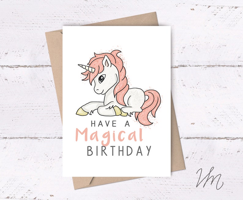 Have a Magical Birthday Unicorn Birthday Card Cute Birthday - Etsy