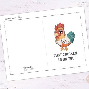Just Chicken in on You • Chicken Card, Get Well Soon Card, Care Card ...