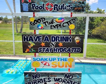 Pool Rules Sign - Etsy