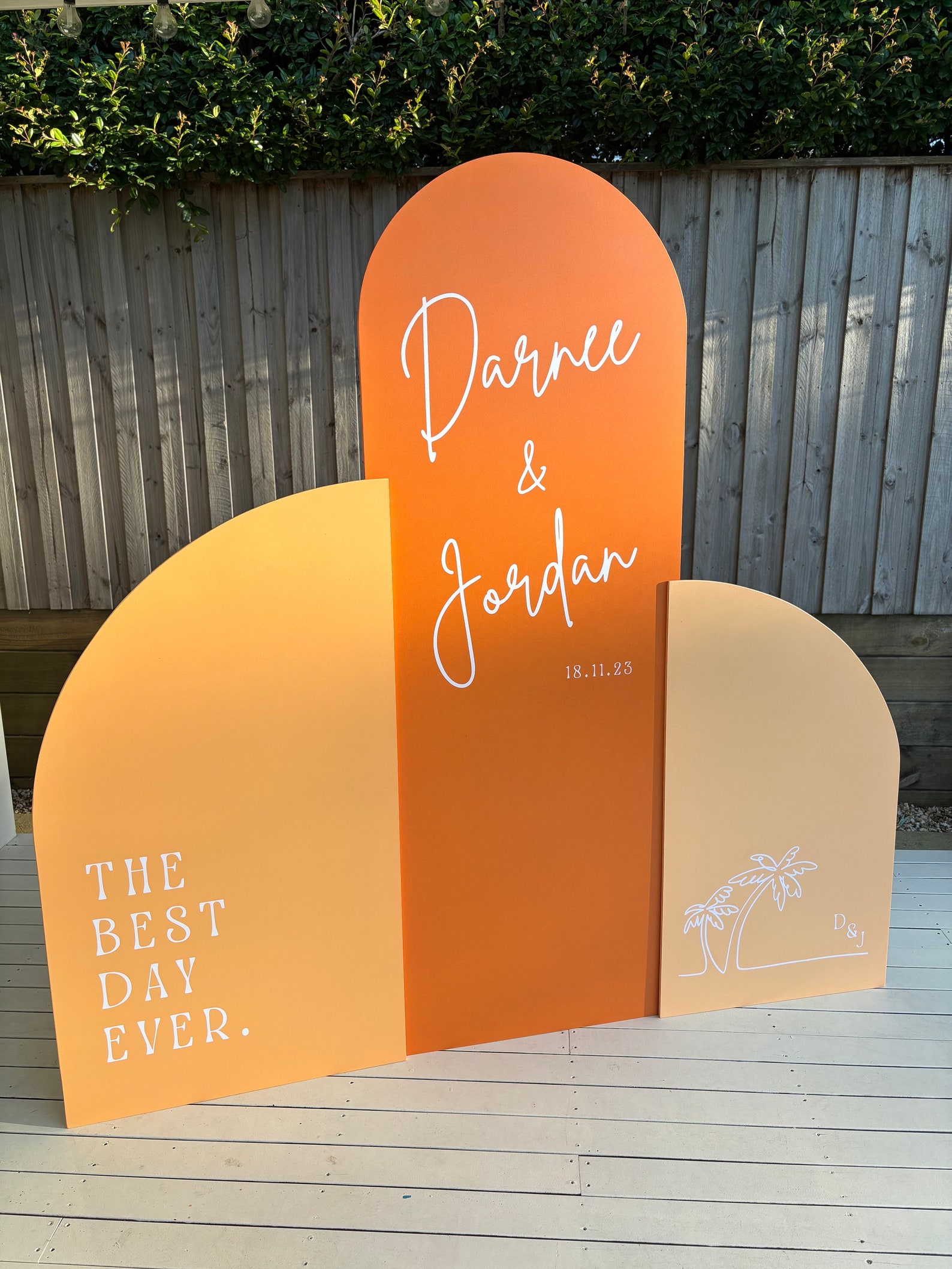 Large Arch Wood Sign | Event Signs | Custom Backdrops | Personalised ...