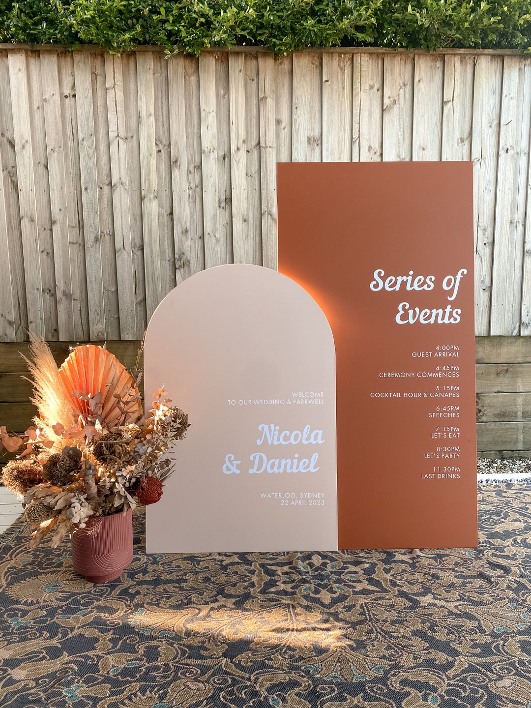 Large Arch Wood Sign | Event Signs | Custom Backdrops | Personalised ...