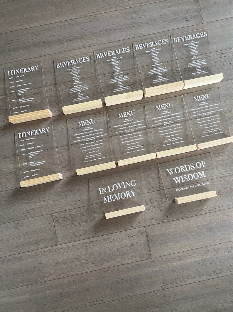 Acrylic Bar Menu Sign Drinks Menu Sign Wedding Reception | Etsy