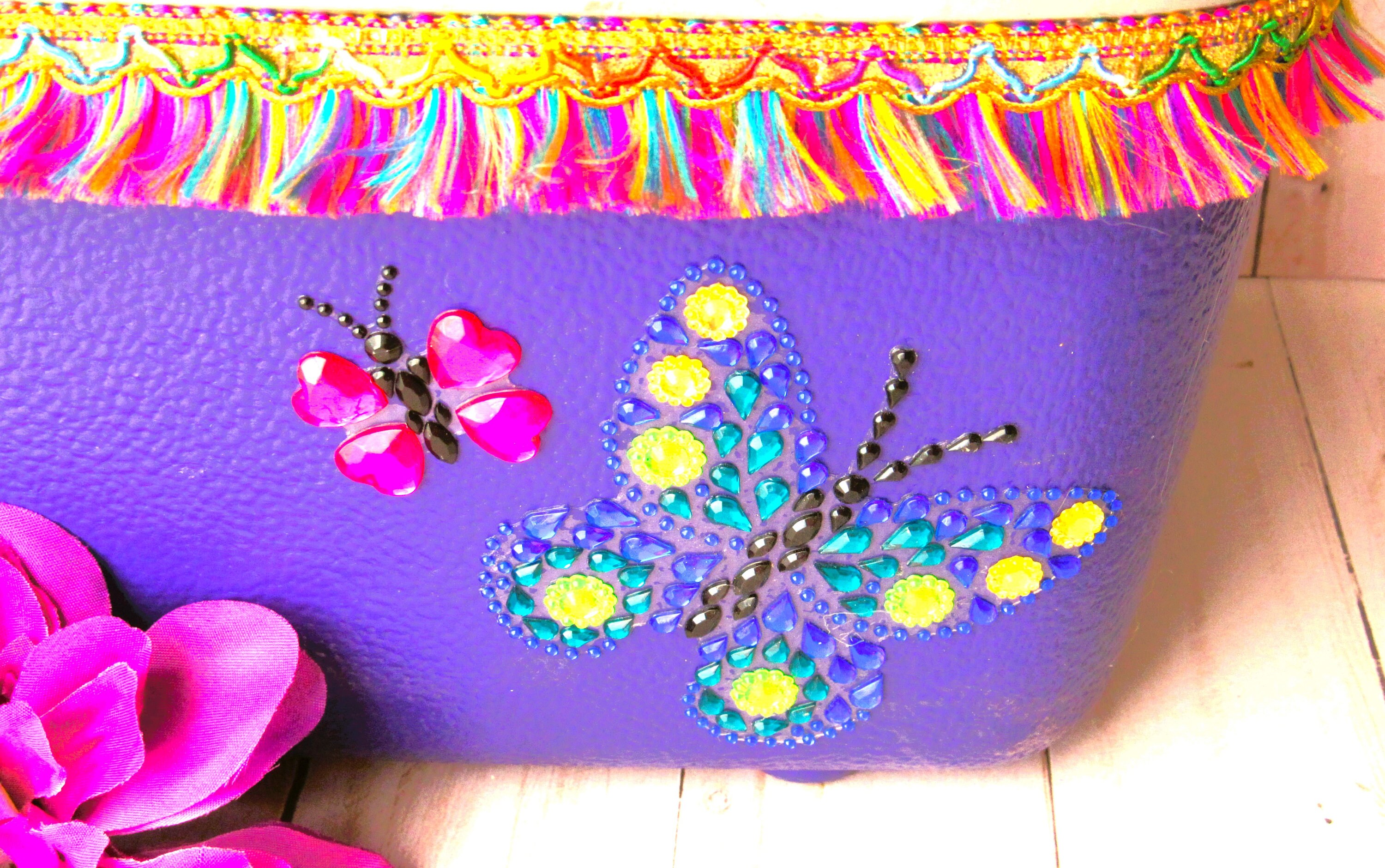 Girl's Upcycled Rainbow Butterfly Train Case, Vintage Train Case, Girl ...