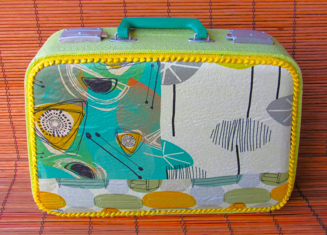 Upcycled Vintage Suitcase Mid Century Modern, MCM Vintage Suitcase ...