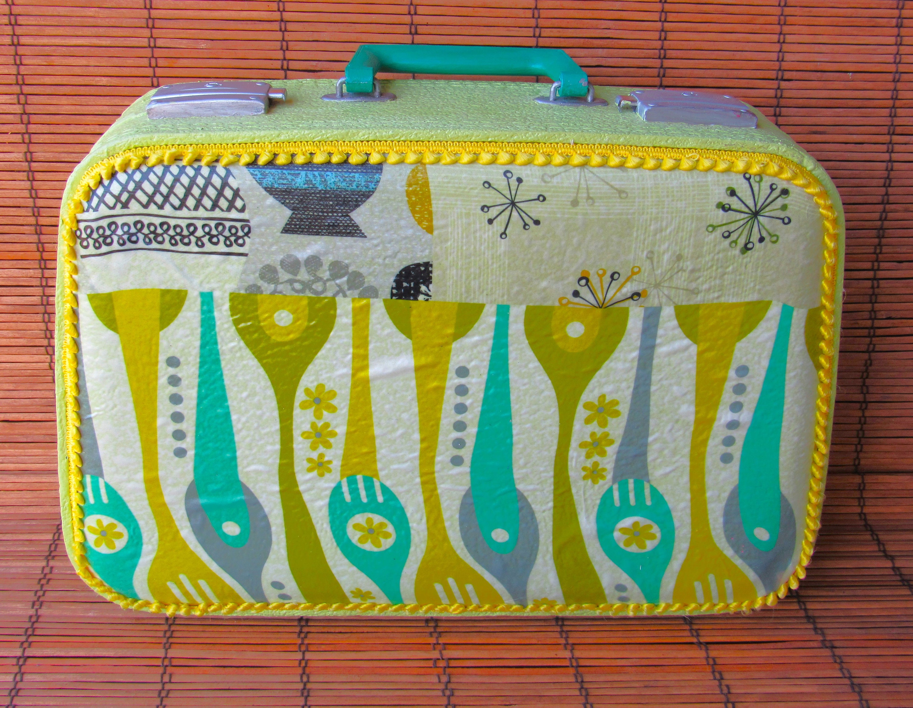 Upcycled Vintage Suitcase Mid Century Modern, MCM Vintage Suitcase ...