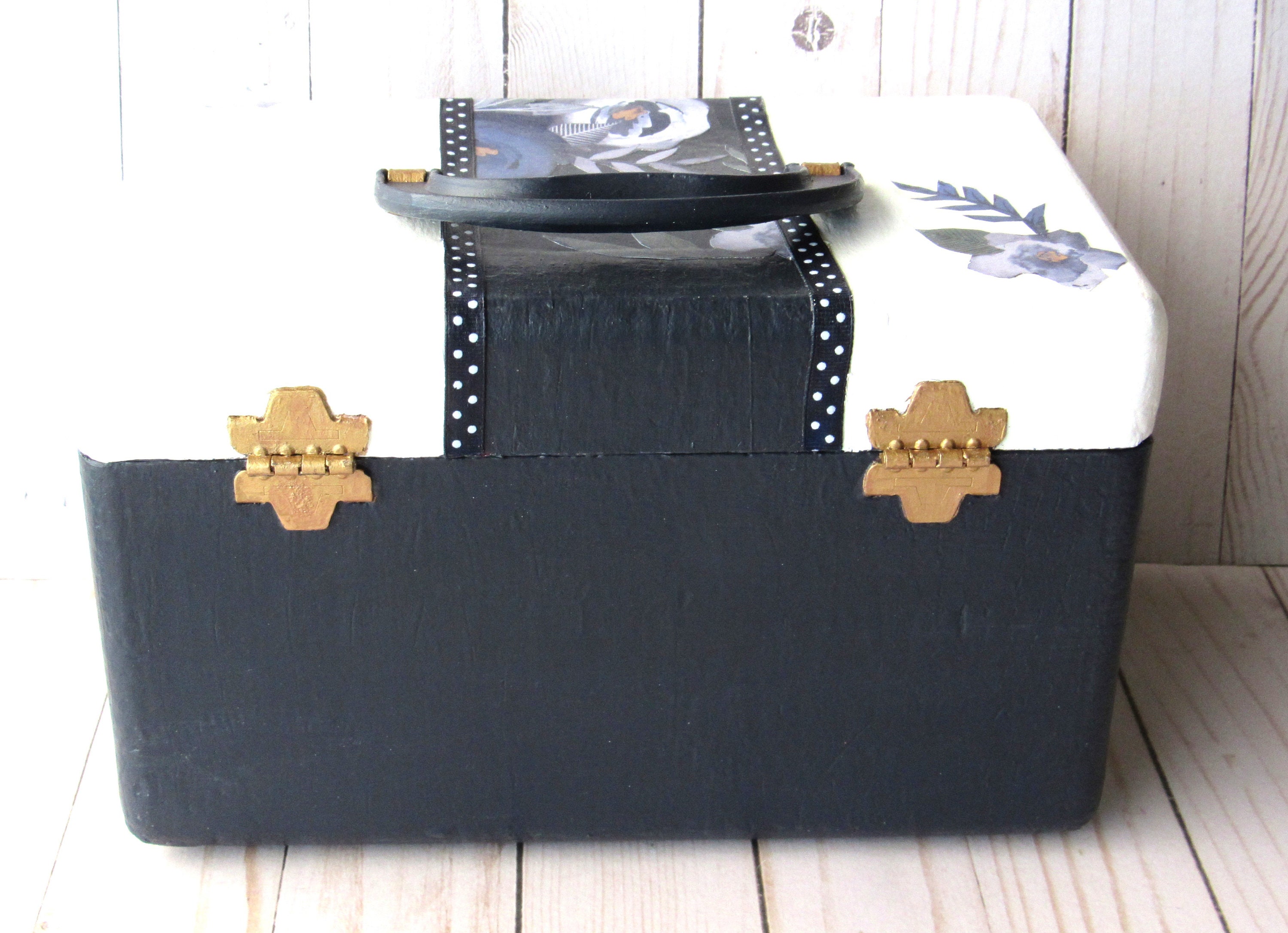 Upcycled Vintage Train Case, Vintage Train Case, Vintage Cosmetic Case ...