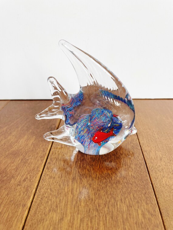 Vintage Blown Glass Fish Paperweight Hand Blown Glass - Etsy
