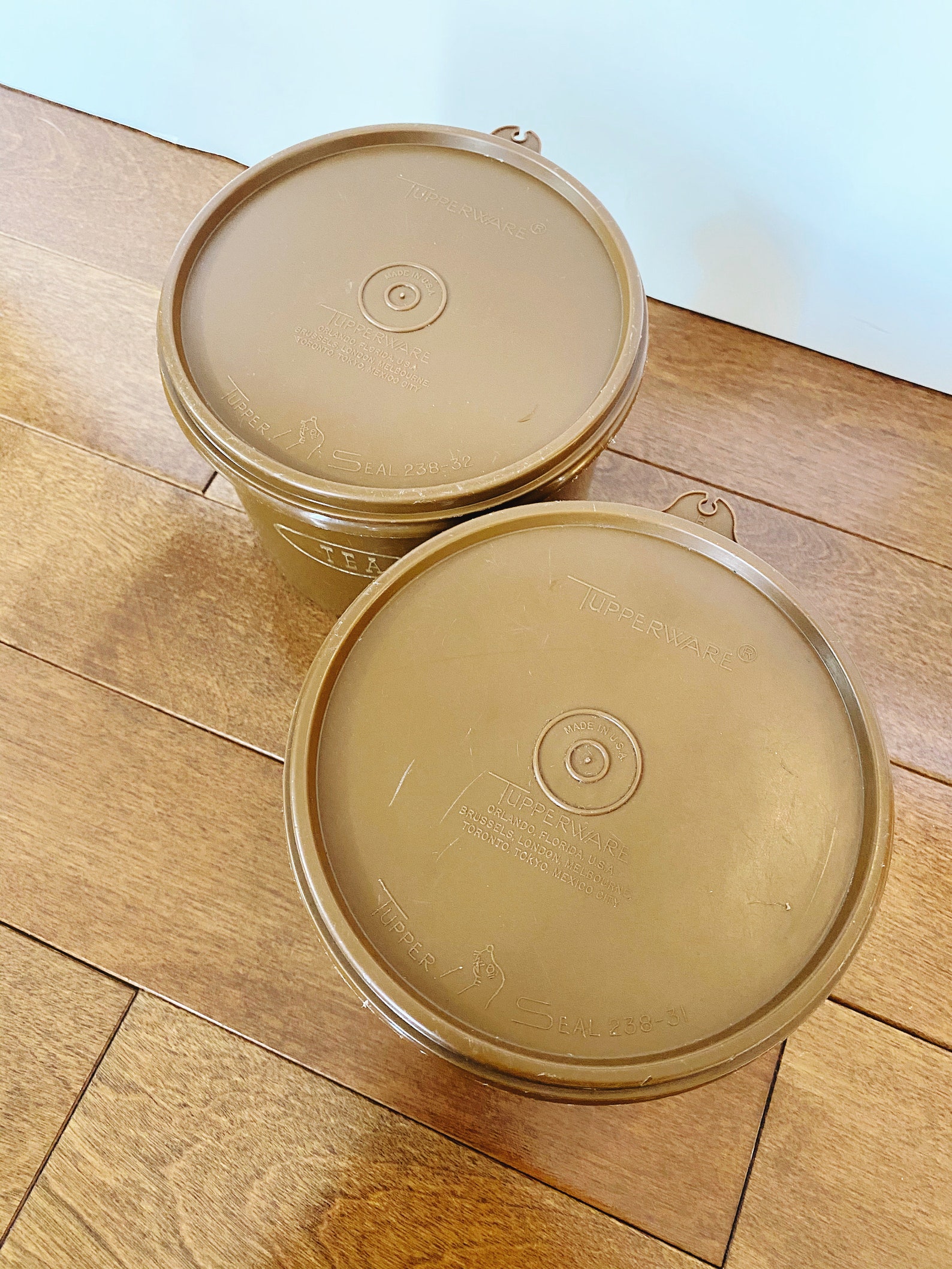 Vintage Coffee & Tea Tupperware Canisters Retro Kitchen - Etsy