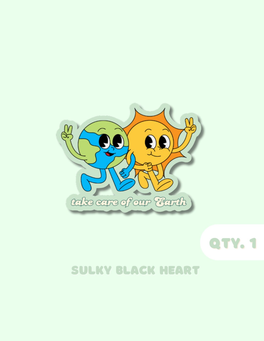 Take Care of Our Earth Die Cut Sticker Earth Day Inspired Waterproof ...