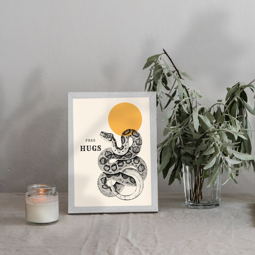 Free Hugs Physical Print 8.5x11 Art Print Snake Art - Etsy