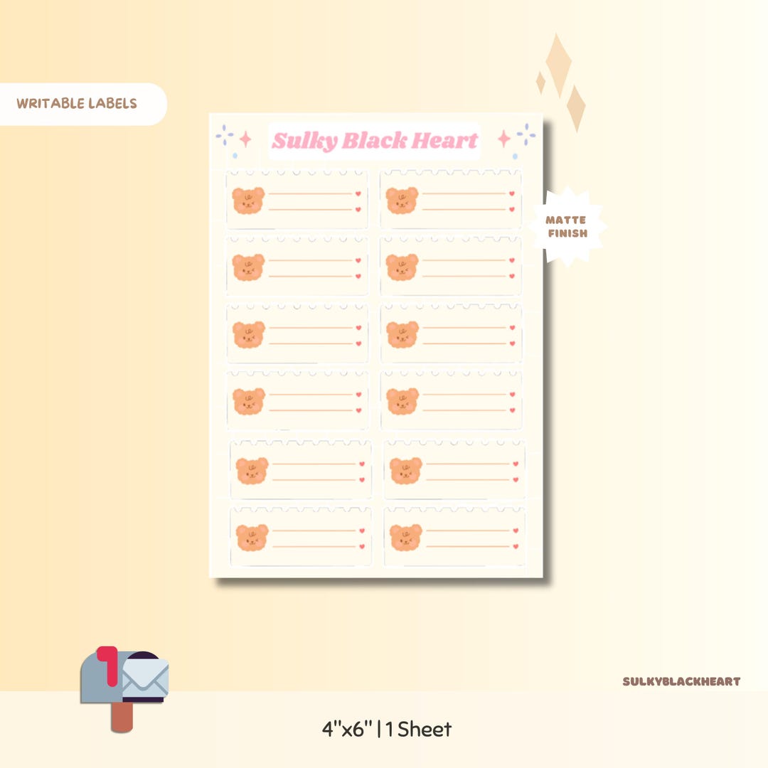 Fuzzy Bear Stickers: Kawaii Planner Stickers, Journaling, Scrapbooking ...