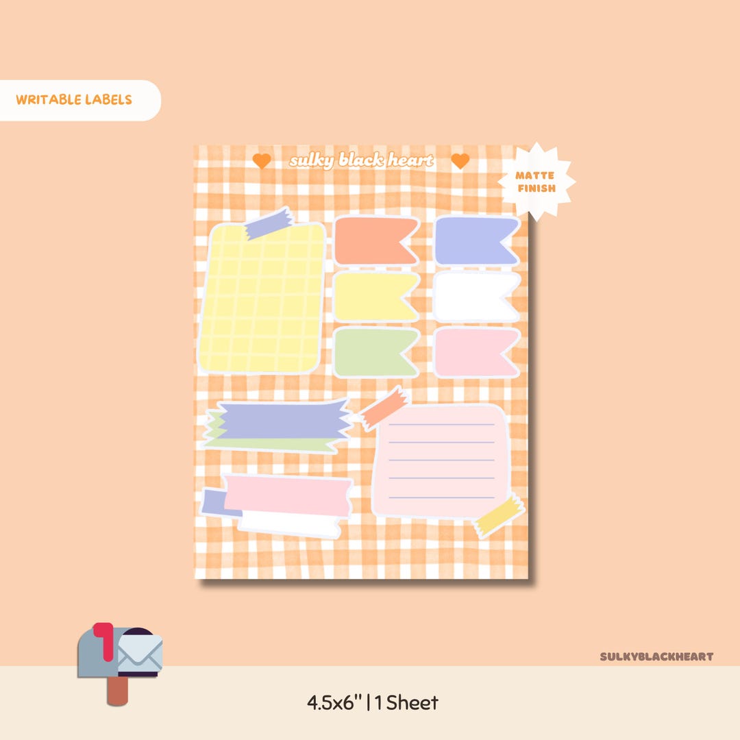 Writeable Planner Stickers: Kawaii Journaling Scrapbooking Labels - Etsy