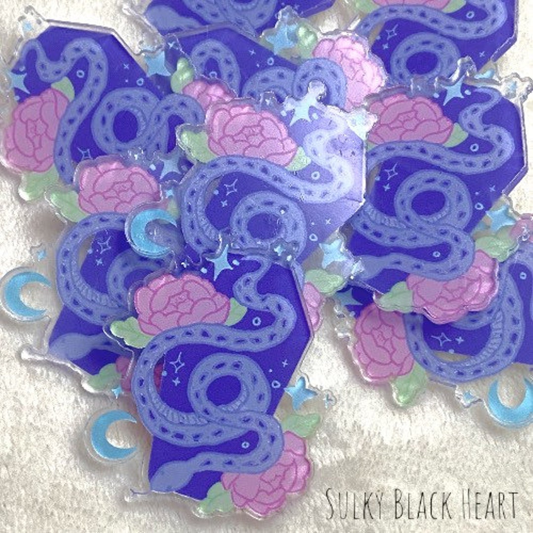 Snake Coffin Acrylic Pin Original Design Halloween Themed Pastel Goth ...