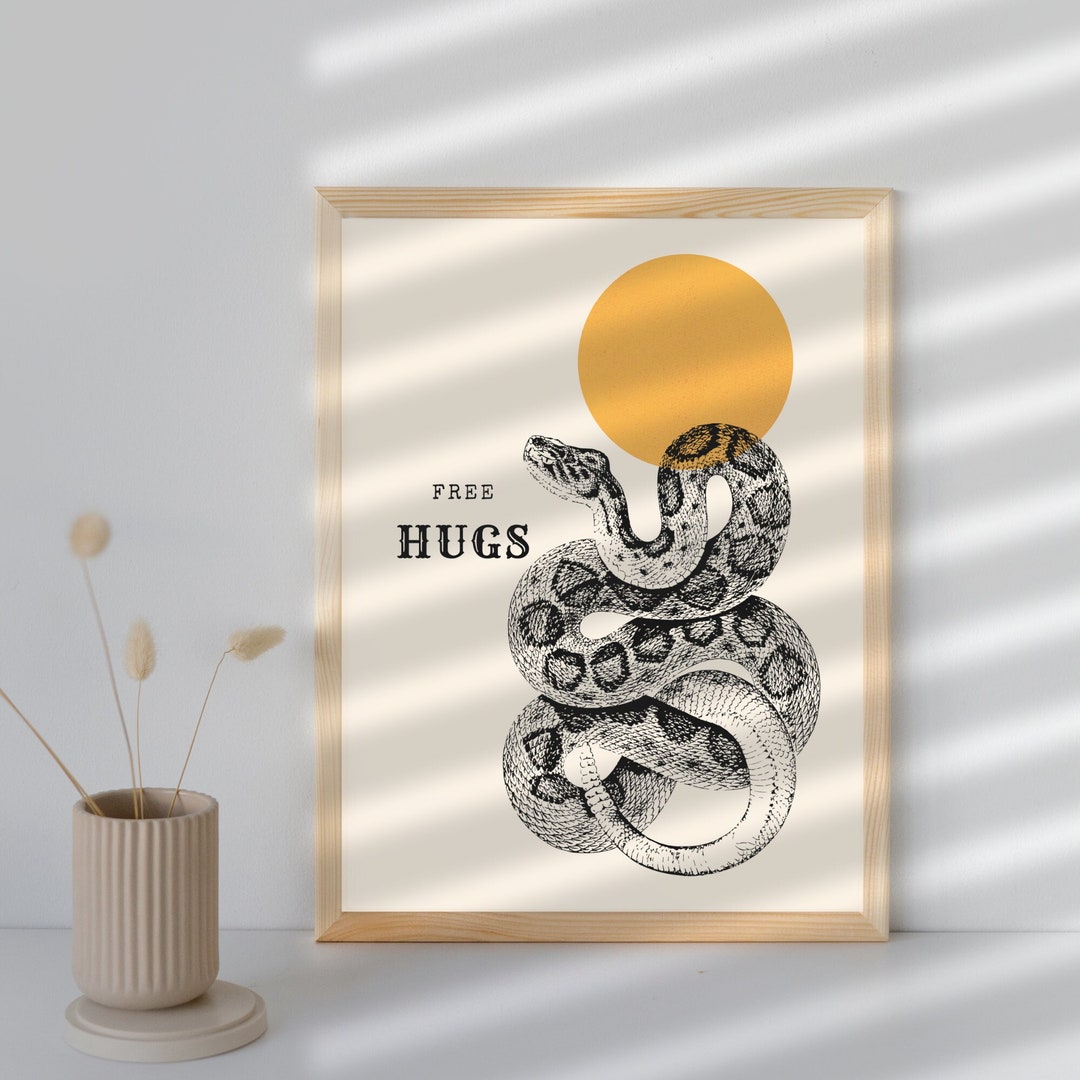 Free Hugs Snake Print: Humorous Satire Art - 8.5x11 - Etsy