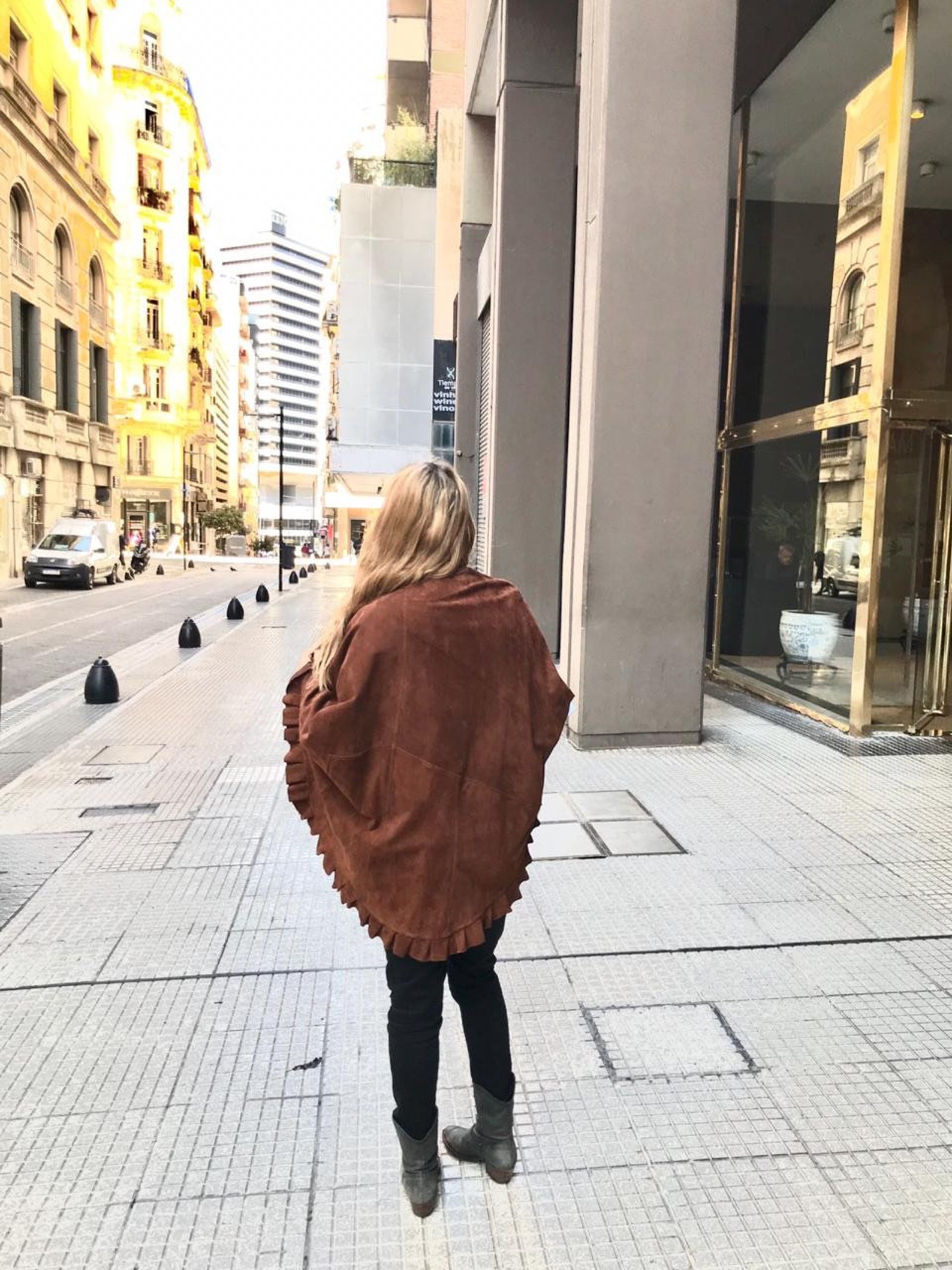 Cape Coat Leather Fringe Hand Sewn Custom Size Cardigan Mantle Brown ...