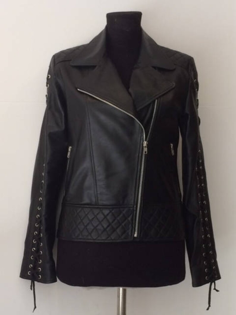 Rockstar Leather Jacket Custom Made Fit for Woman Short Modern - Etsy UK