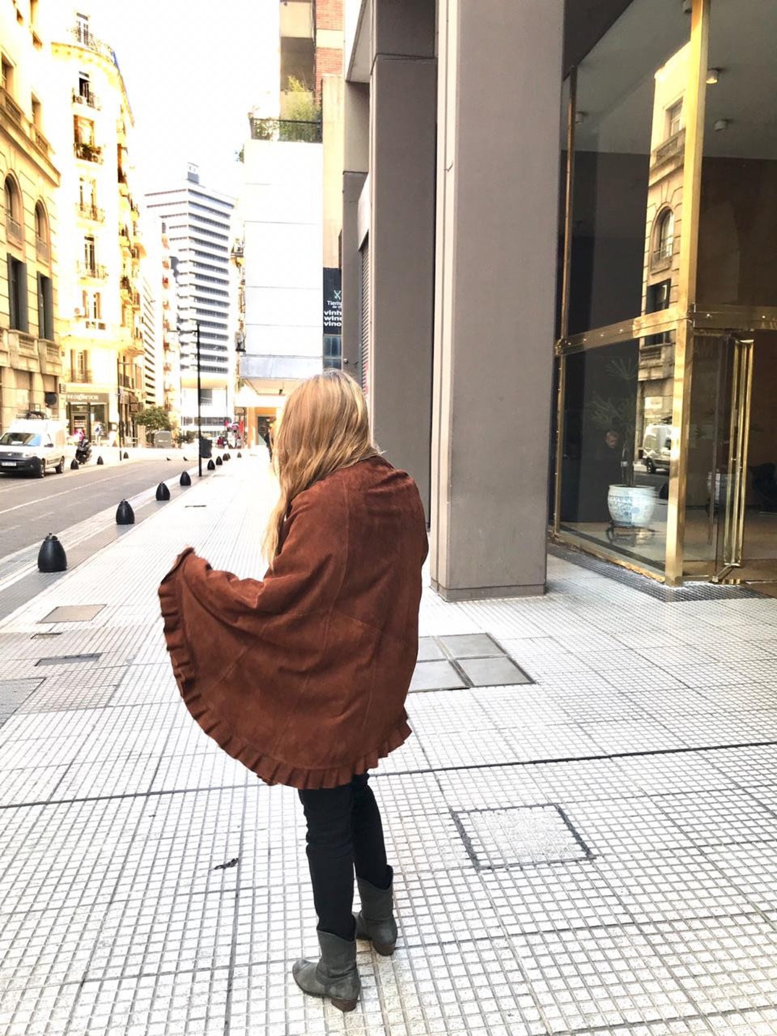 Cape Coat Leather Fringe Hand Sewn Custom Size Cardigan Mantle Brown ...