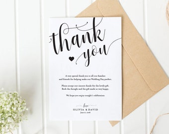 Guest thank you | Etsy