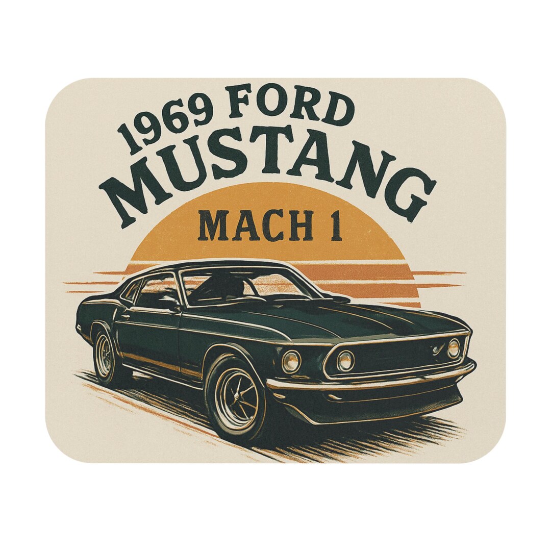 1969 Ford Mustang Mach 1 Mouse Pad, Classic Car Desk Decor - Etsy