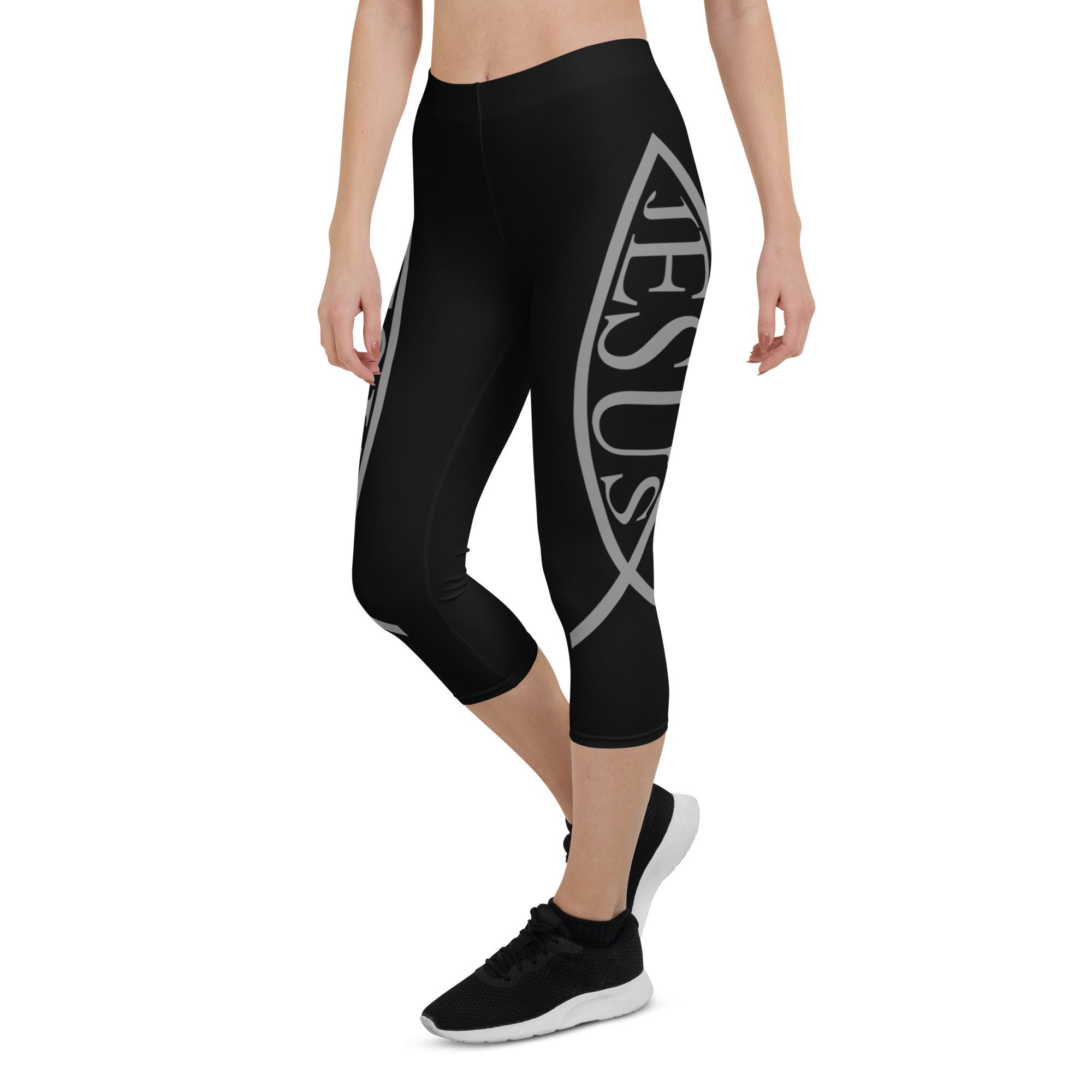 Jesus Fish, Women's Christian Fish Jesus Leggings, Inspirational Faith ...