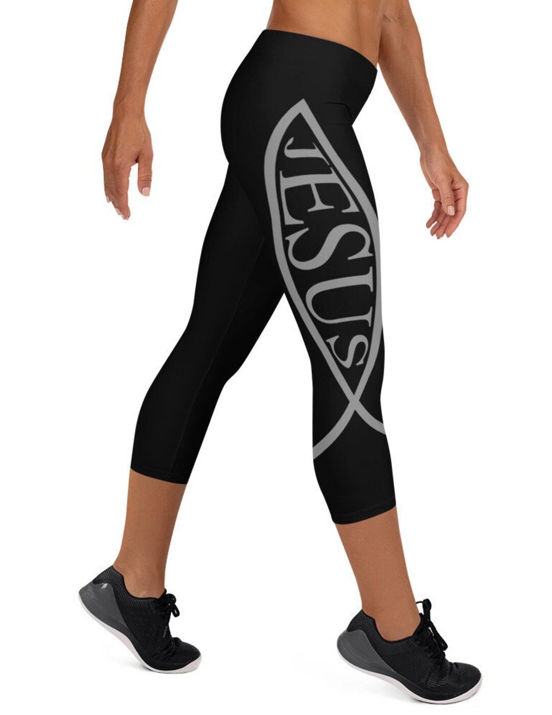 Jesus Fish, Women's Christian Fish Jesus Leggings, Inspirational Faith ...