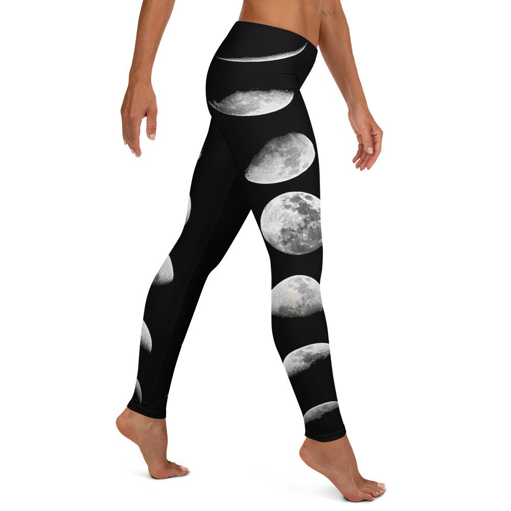 Moon Phase, Moon, Grey Moon Phase Tights, Astronomy, Dance, Women's ...