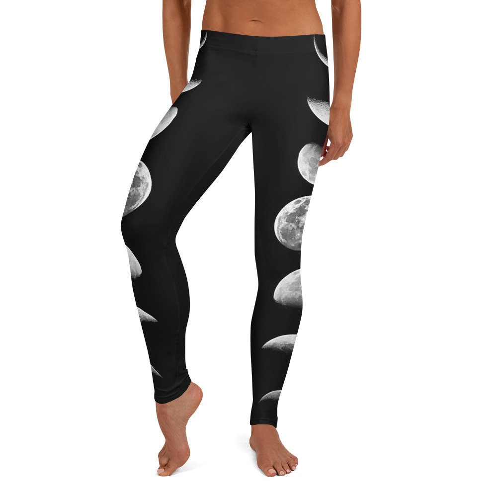 Moon Phase, Moon, Grey Moon Phase Tights, Astronomy, Dance, Women's ...