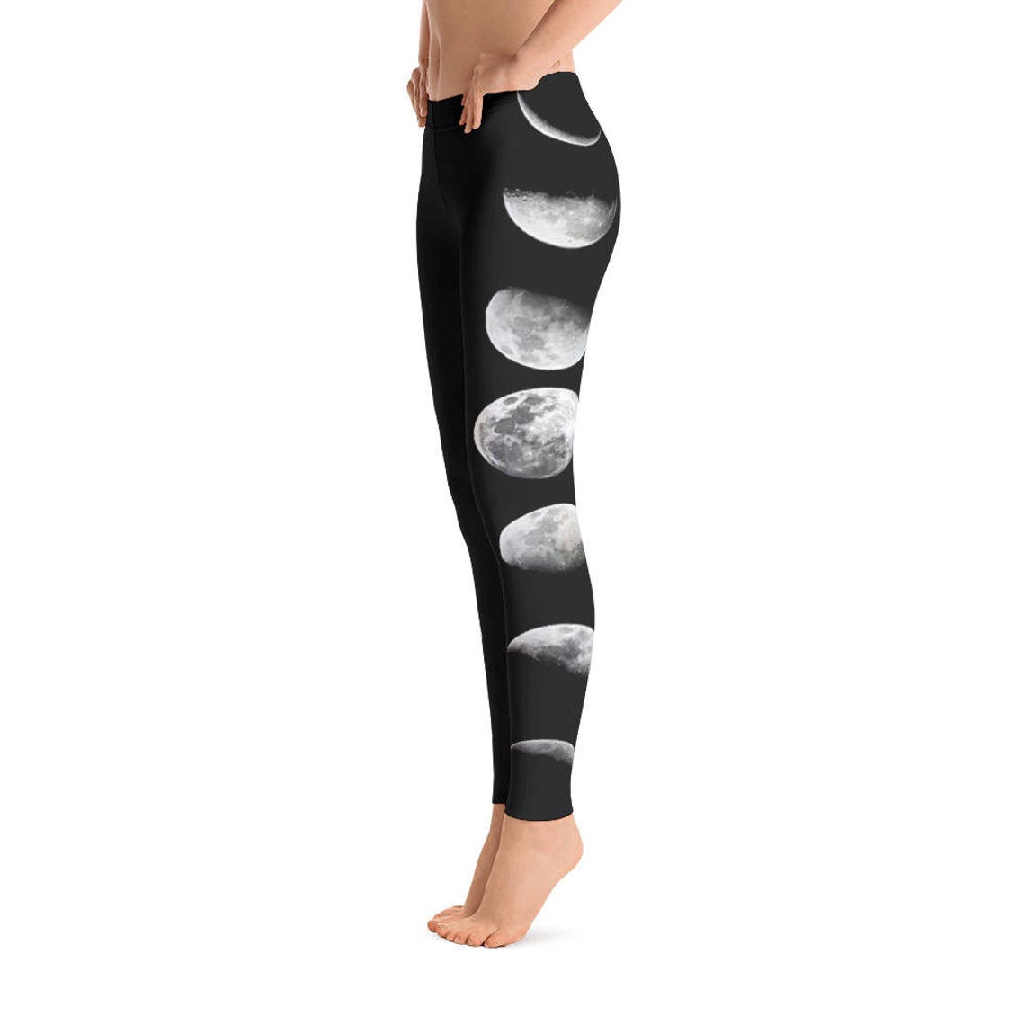 Moon Phase, Moon, Grey Moon Phase Tights, Astronomy, Dance, Yoga Pants ...