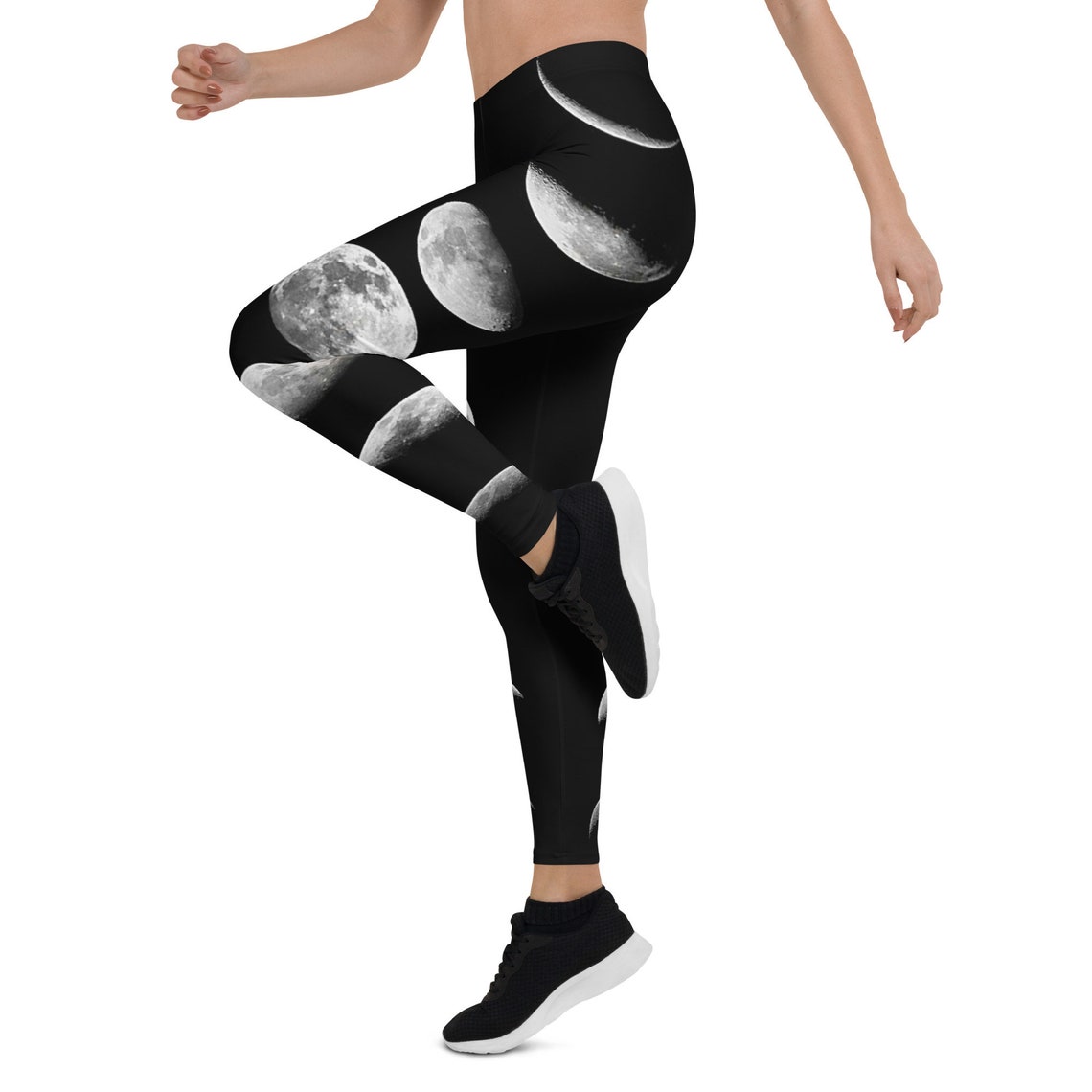 Moon Phase, Moon, Grey Moon Phase Tights, Astronomy, Dance, Women's ...