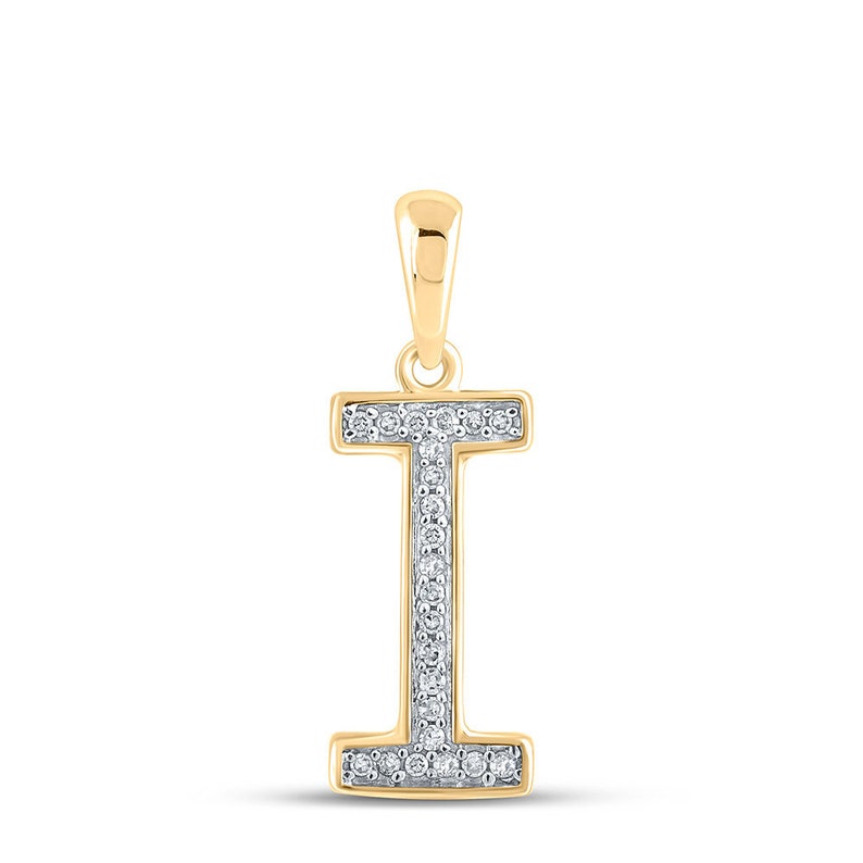 Diamond Initials Letter Pendant 10k Gold - Etsy