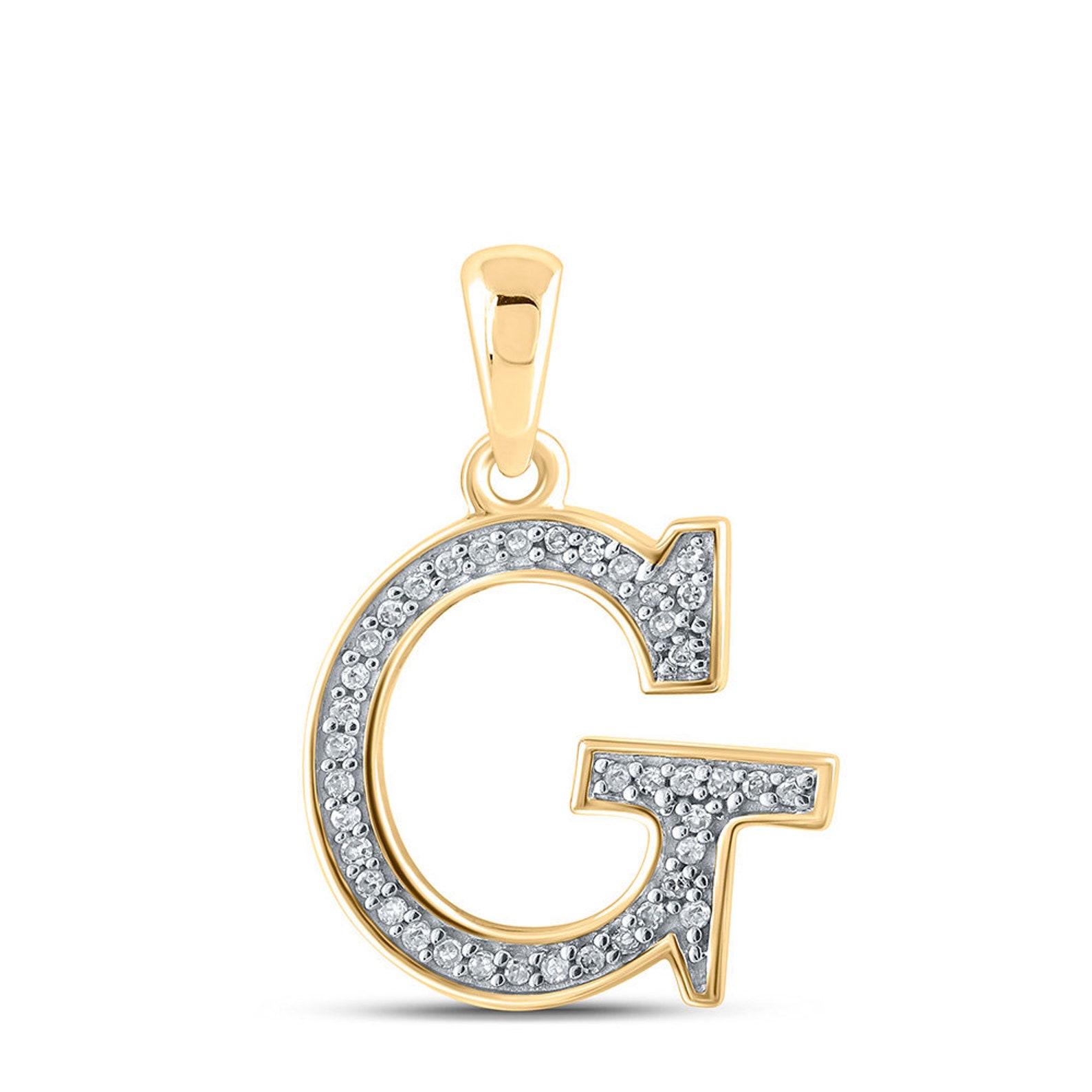 Diamond Initials Letter Pendant 10k Gold - Etsy